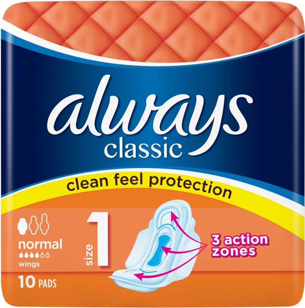 Always Classic Sanitary Towels Normal Wings 10 Count Binden