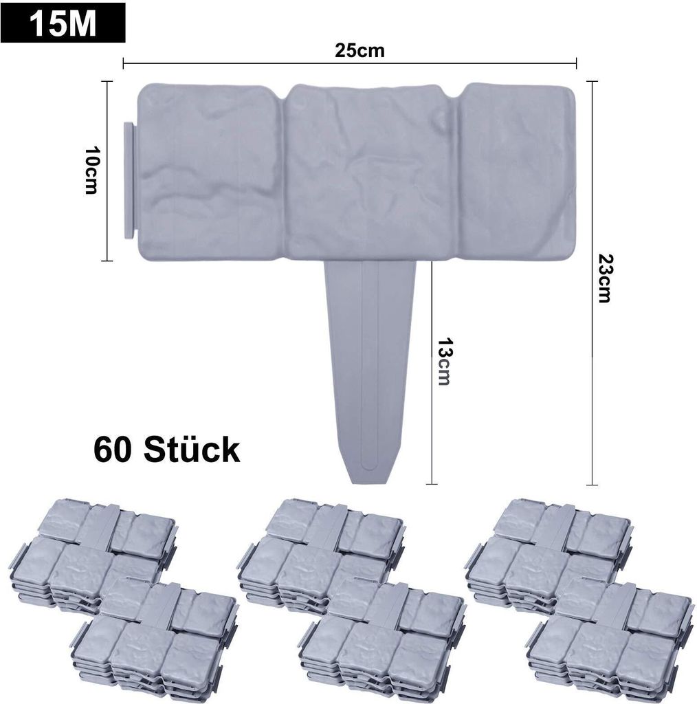 Sessamen-LP 60Pcs Rasenkante Kunstoff 15m | Kaufland.de