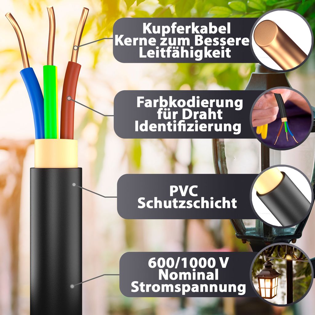 Erdkabel Starkstromkabel 70 m NYY-J 3x2,5 mm² | Kaufland.de
