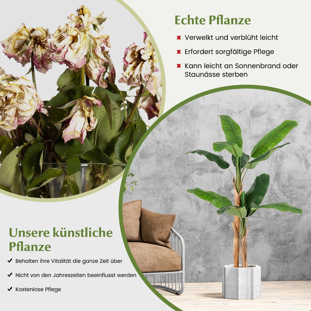COSTWAY Künstlicher Bananenbaum 165cm im | Kaufland.de