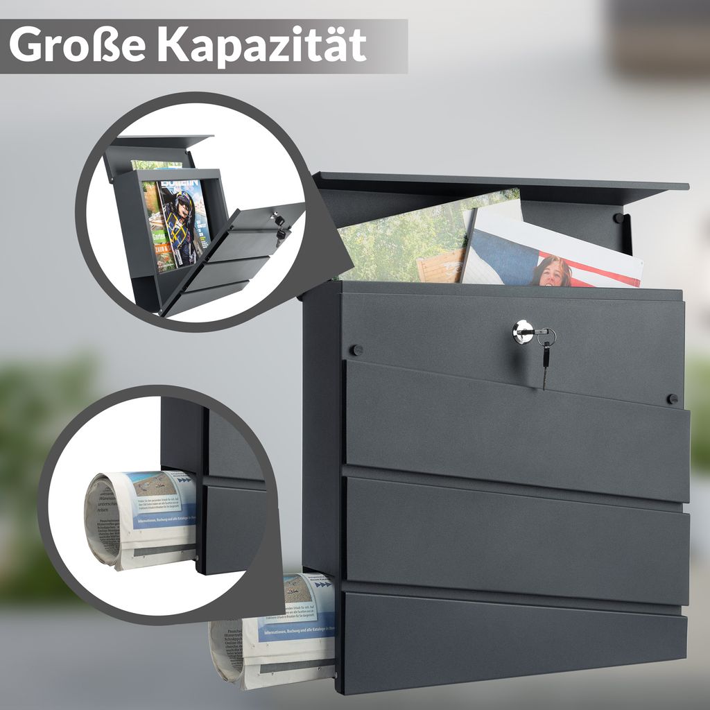 Xxl Briefkasten Mit Zeitungsfach