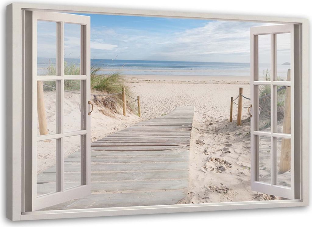 Leinwandbild blick aus dem fenster weg zum | Kaufland.de