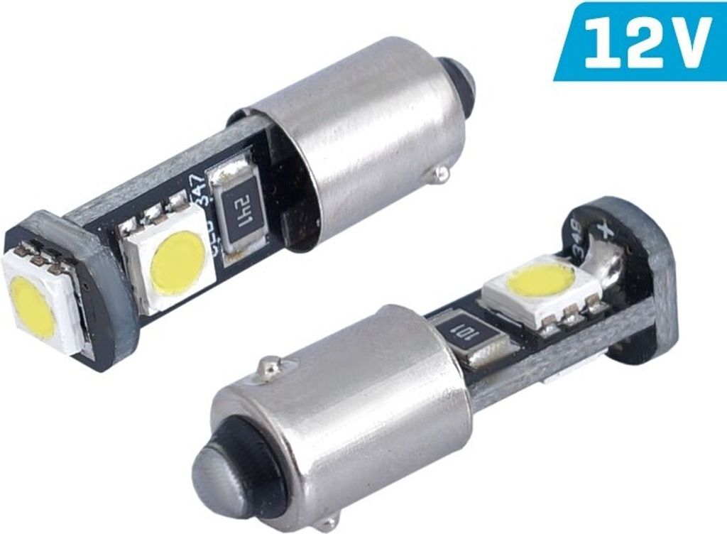 VISION H6W BAX9s 12V 3x 5050 SMD LED-Glühlampe, CANBUS,