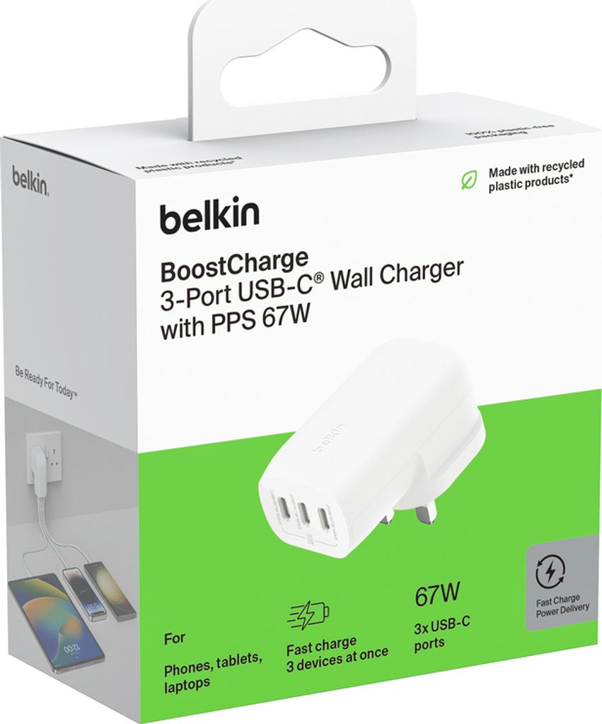 Belkin BOOST CHARGE 67W nabíječka 3x USB-C | Kaufland.cz