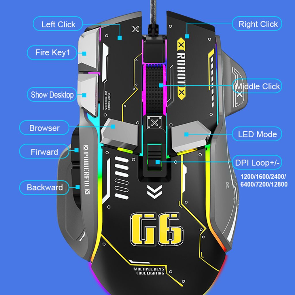 G6 RGB 12-Tasten-Mechanische Maus | Kaufland.de
