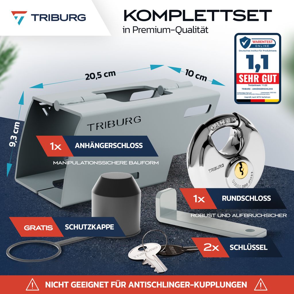 TRIBURG Anhängerschloss inkl. Rundschloss und | Kaufland.de