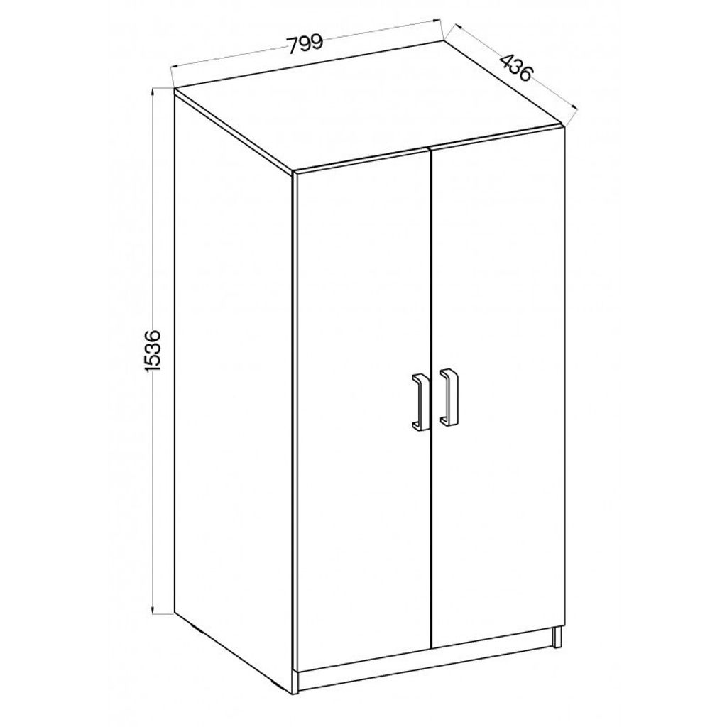 Zweitüriger Kleiderschrank MABAKA – Breite 80 | Kaufland.de