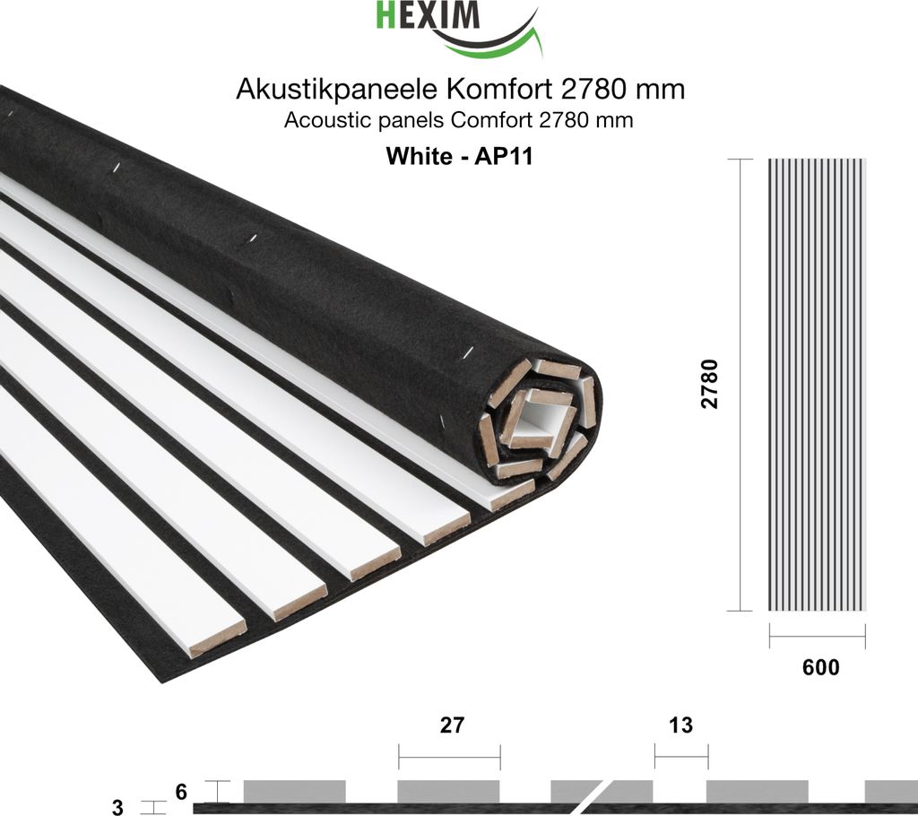 HEXIM Akustikpaneele 278x60cm - flexible | Kaufland.de