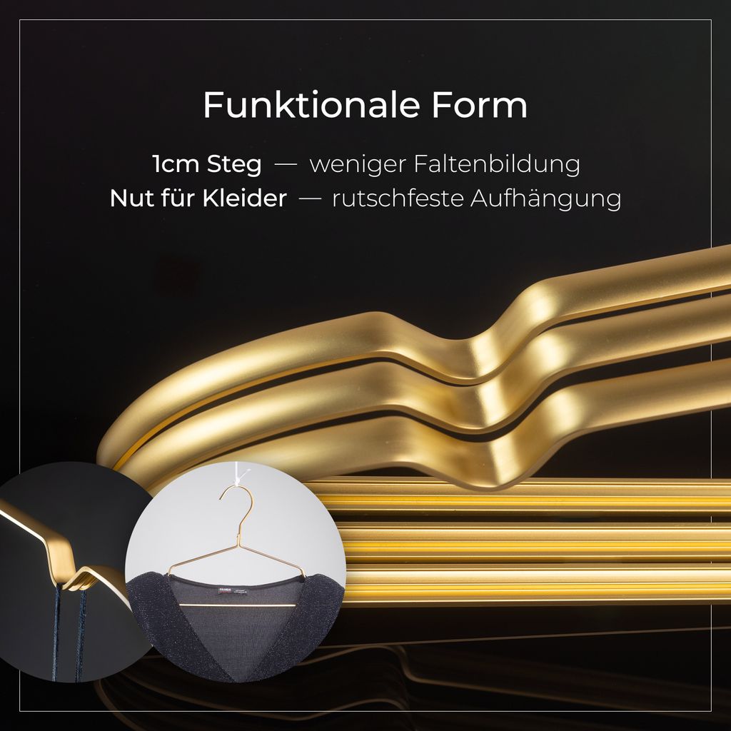 20x Parusia Kleiderbügel gold, 42cm breit, | Kaufland.de