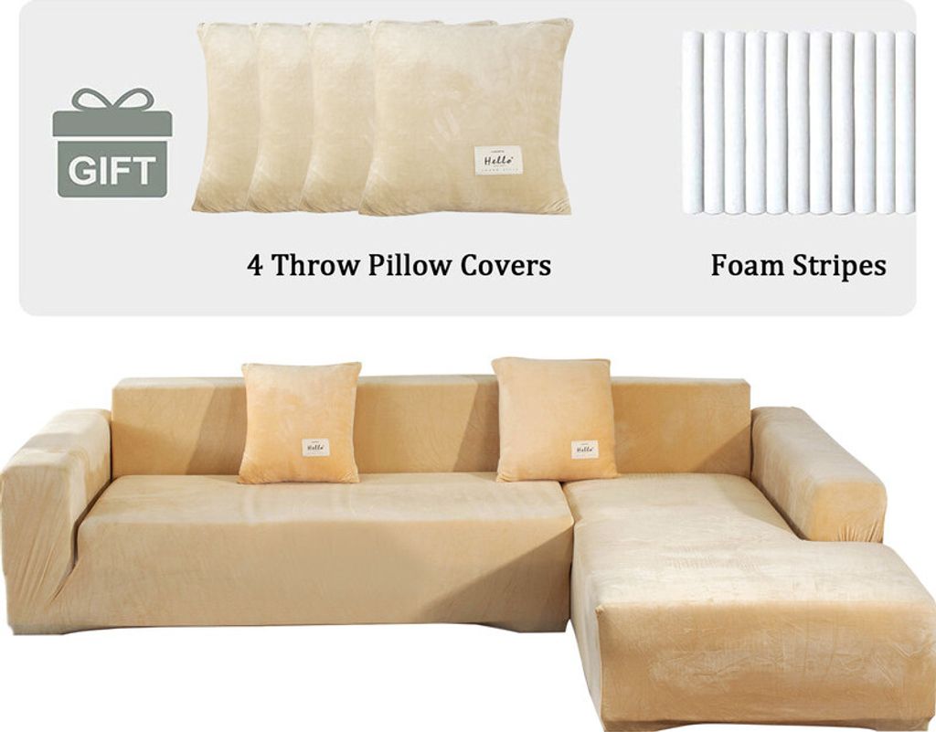 (Béžový) rohový potah na pohovku ve tvaru L s | Kaufland.cz