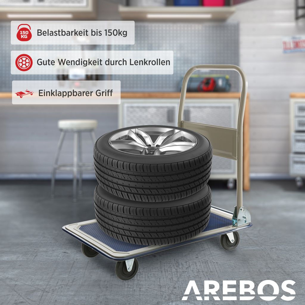 AREBOS Plattformwagen Transportwagen bis 150 | Kaufland.de