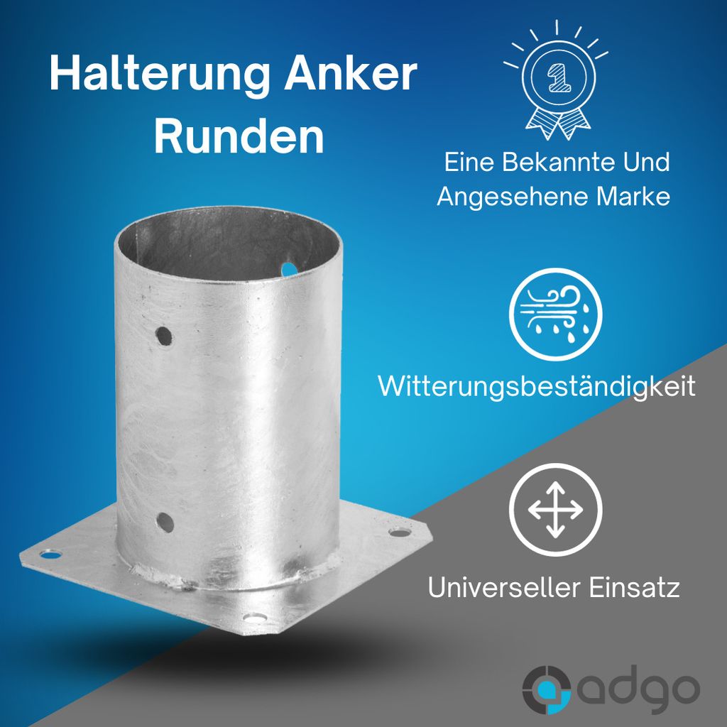 ADGO® Pfostenträger Rund Ø 80 x 150 mm | Kaufland.de