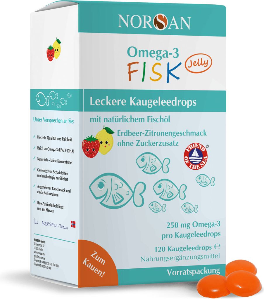 NORSAN Omega-3 FISK Jelly pre deti - 120 | Kaufland.sk