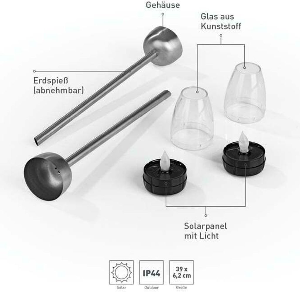 GARVIDA Solar-Fackel Tageslichtsensor 2er-Set | Kaufland.de