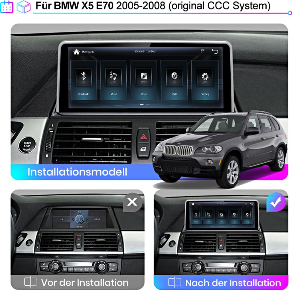 10.25''Linux CarPlay Für BMW X5 E70 2005-2008 | Kaufland.cz