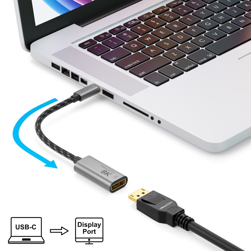 deleyCON 8K USB-C auf DisplayPort 1.4 Adapter | Kaufland.de