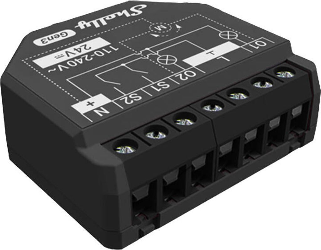 Shelly 2PM Gen3, Inteligentný prepínač, 2P, Bezdrôtový,