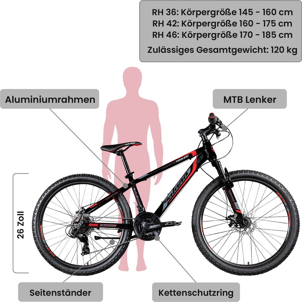 Galano Toxic 26 Zoll Mountainbike 145 - 185 | Kaufland.de