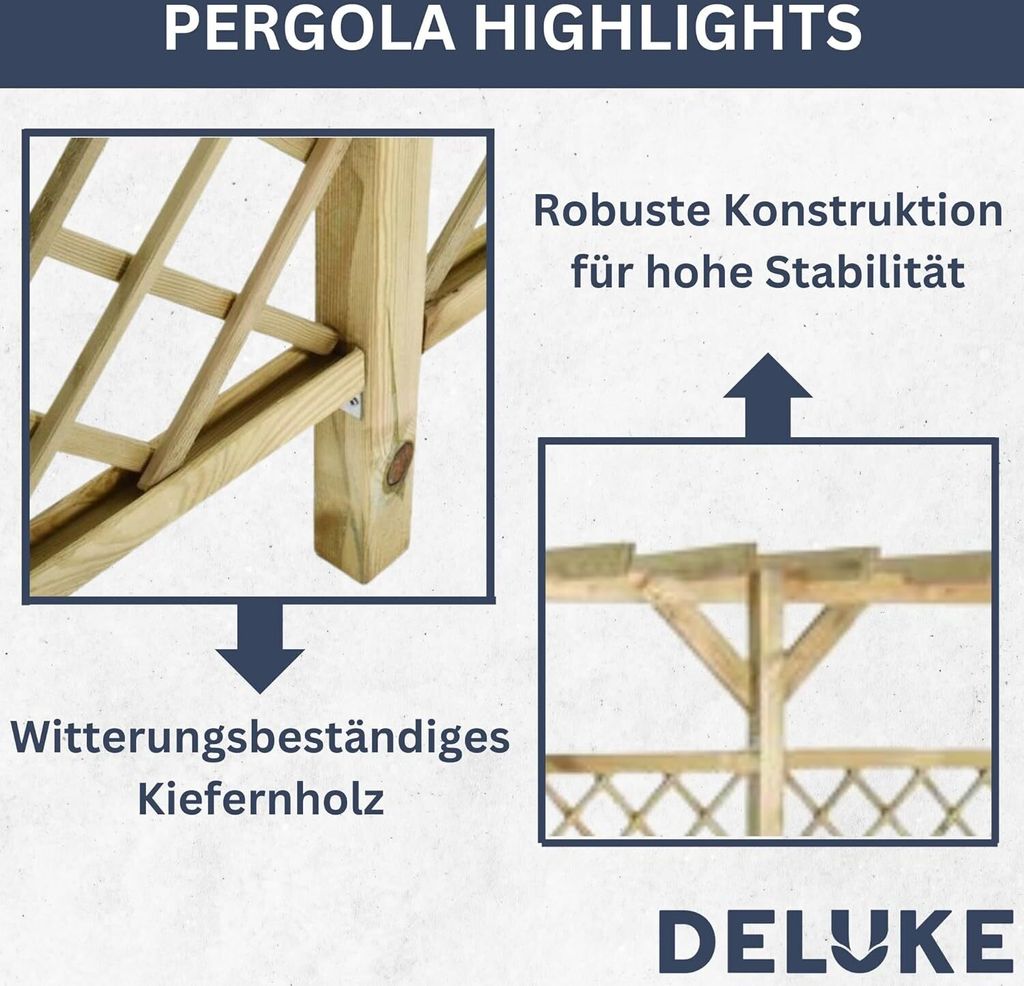 DELUKE® Pergola aus Holz GITTO | 3x2m | Kaufland.de