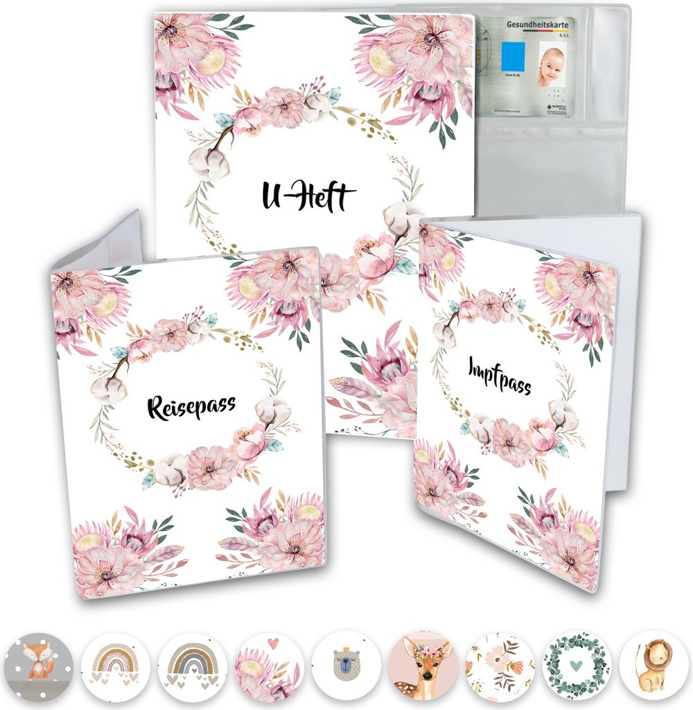 Minilino U Heft Hülle 3-teiliges Premium Set für Impfpass,