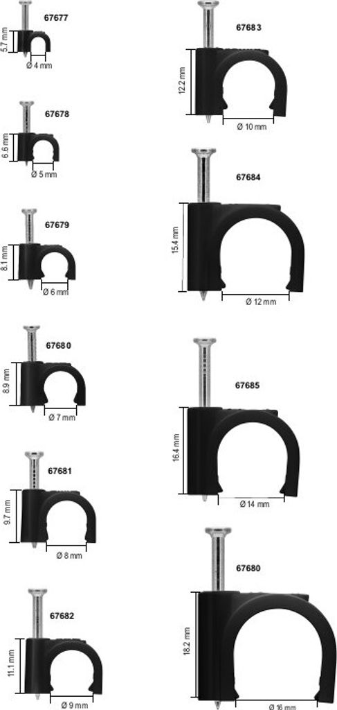 Kabelová svorka 9 mm, černá | Kaufland.cz