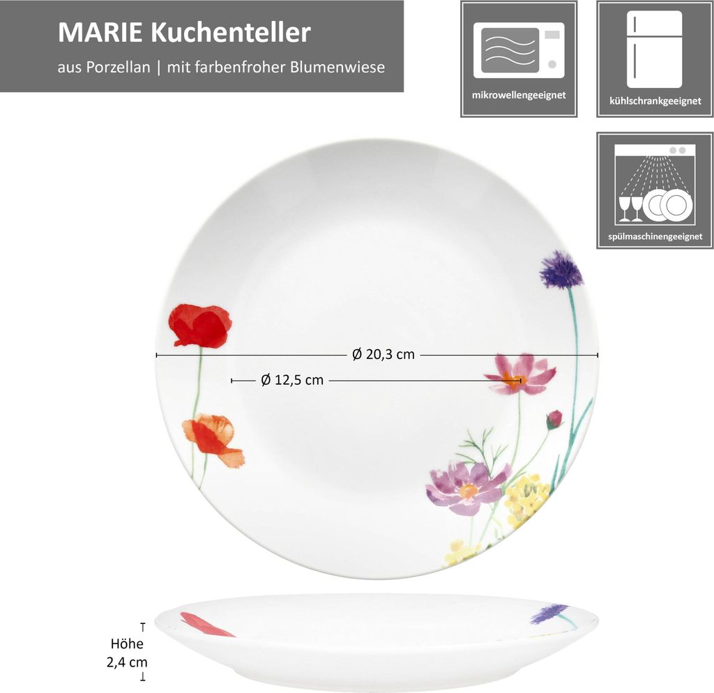 6er Set Marie Kuchenteller Porzellan 6 | Kaufland.de