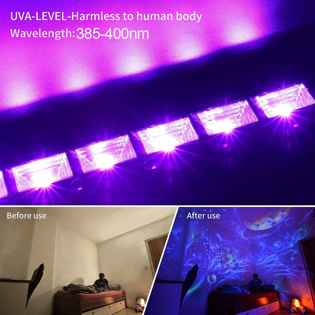 2 kusy UV černé světlo LED reflektor, 40W | Kaufland.cz