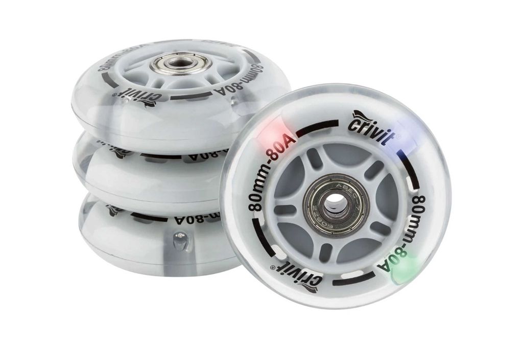 Crivit Inliner LED Rollen 4er Set 80mm Inlineskates