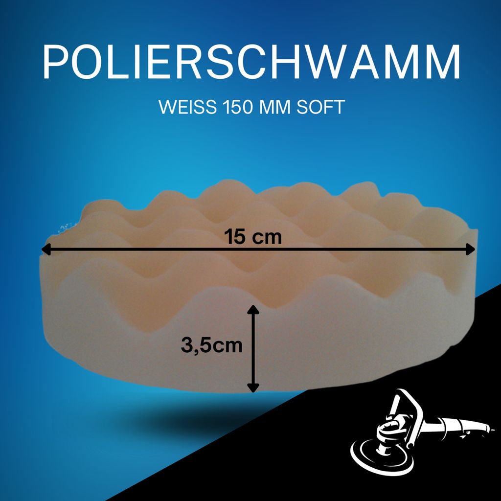 6x Polierschwamm gewaffelt, weiß 150mm, SOFT | Kaufland.de