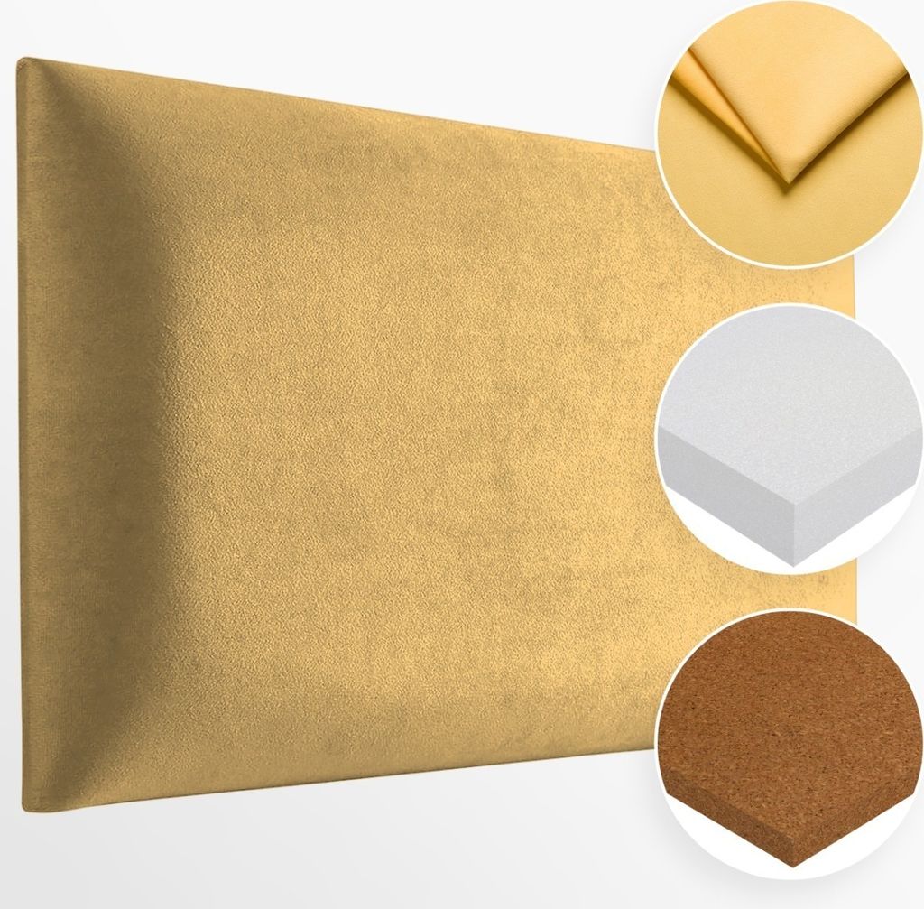 Čalouněný panel Obdélník 40 cm x 30 cm Žlutý | Kaufland.cz