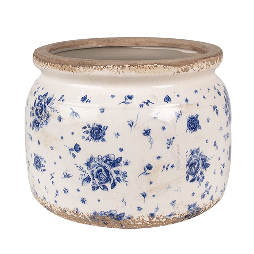 Clayre & Eef Blumentopf Ø 20x15 cm Beige Blau | Kaufland.de