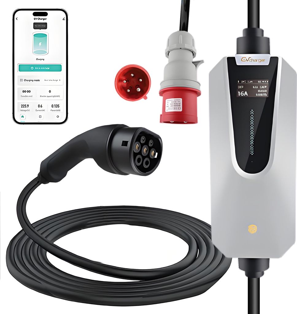 EV Ladekabel Typ 2 16A 11KW , EV-Ladegerät mit CEE-Stecker,