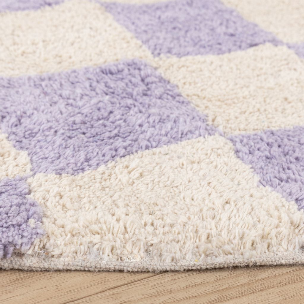 Rund Retro Teppich - Gambit Lila Weiß - Ø | Kaufland.de