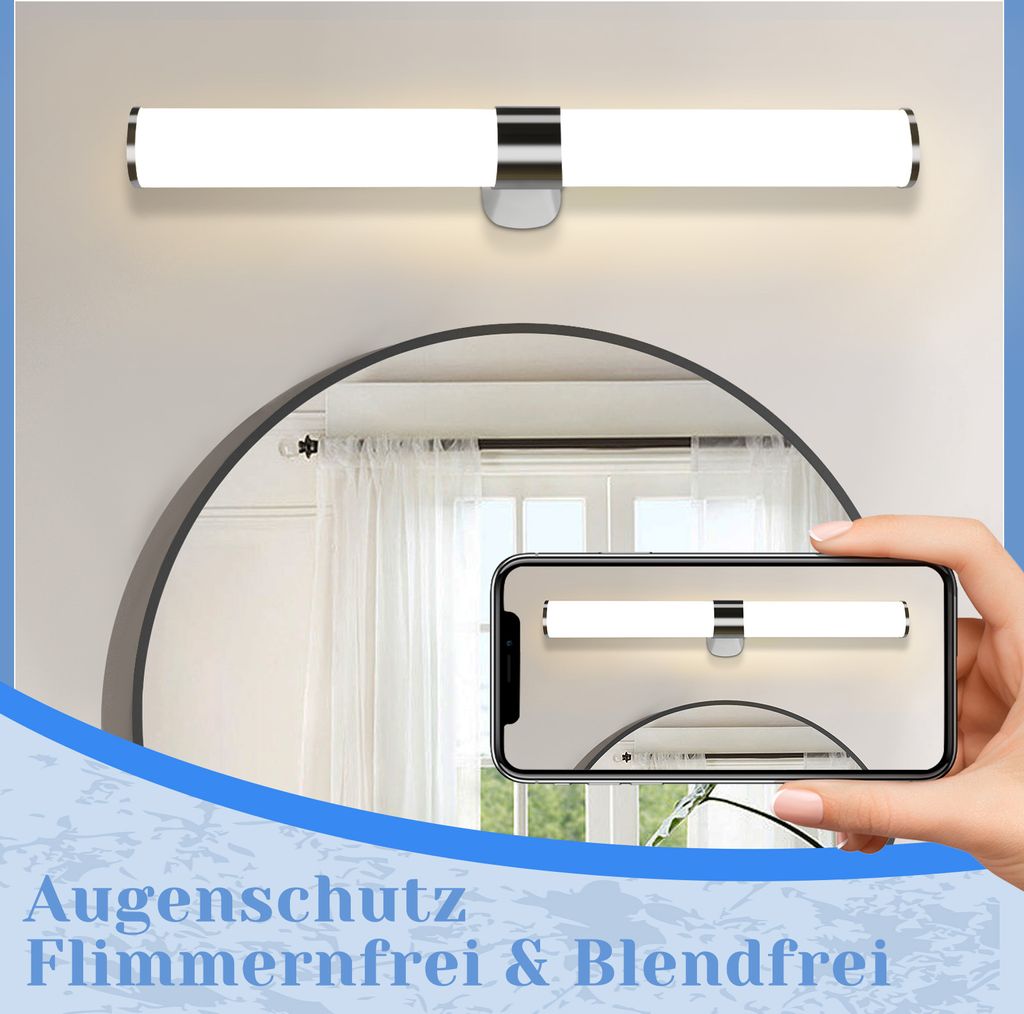 ZMH LED Spiegelleuchte 15W 60CM Chrom | Kaufland.at