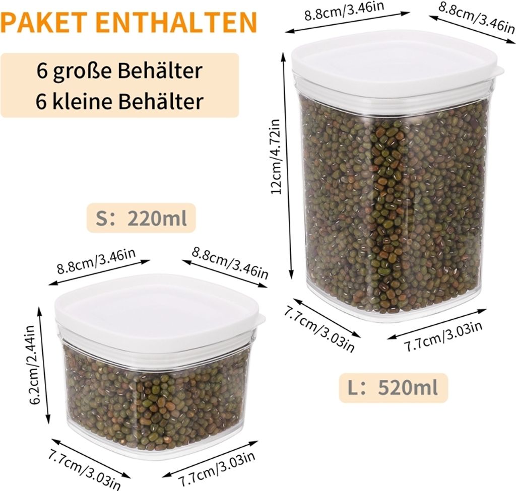 12 Stück Vorratsdosen Set, Aufbewahrungsbox | Kaufland.de