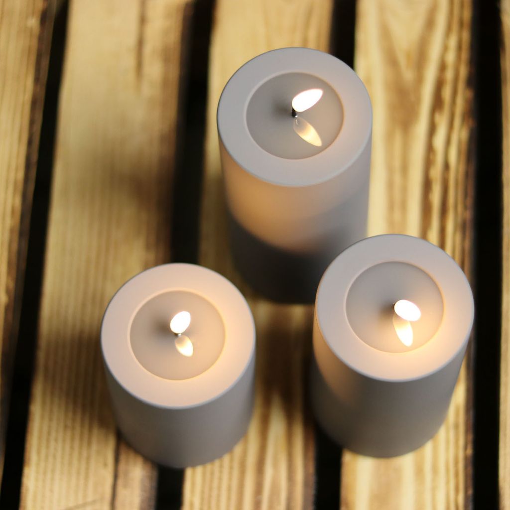 Deluxe Homeart LED sviečka Outdoor Grey LED sviečky