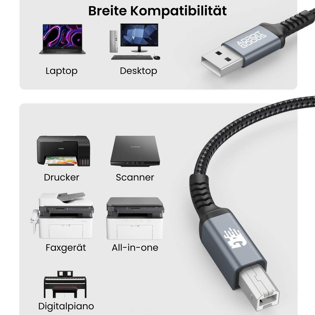 AdroitGoods Usb-A zu Usb-B Kabel - Drucker | Kaufland.de