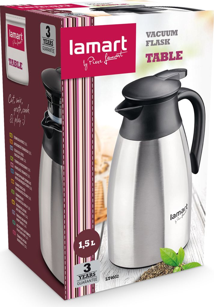 LAMART LT4032 Termoska, nerez/plast, 1,5 l, | Kaufland.cz