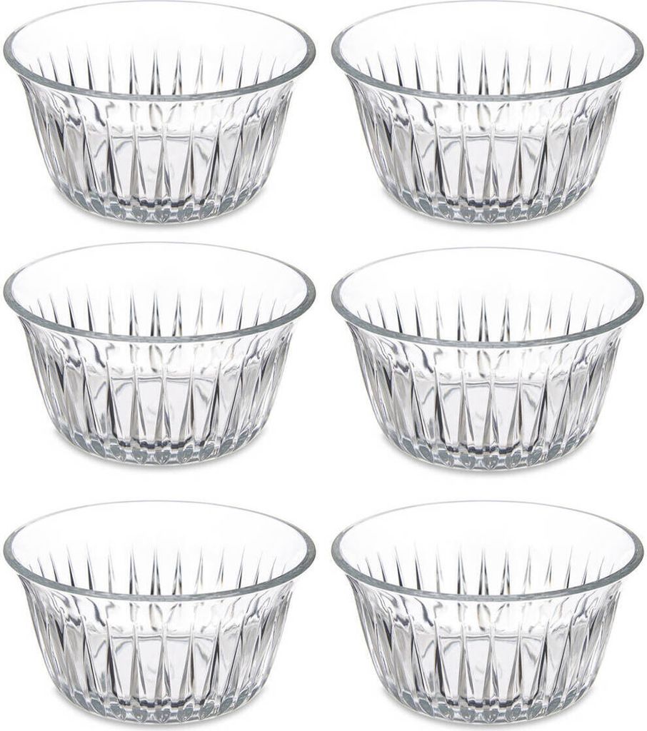 Misky z proužkovaného skla 175 ml, 6 ks Mísy