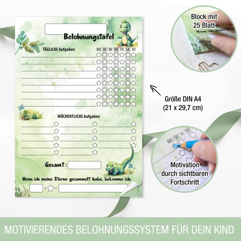 Belohnungstafel Kinder A4 Block Dino - | Kaufland.de