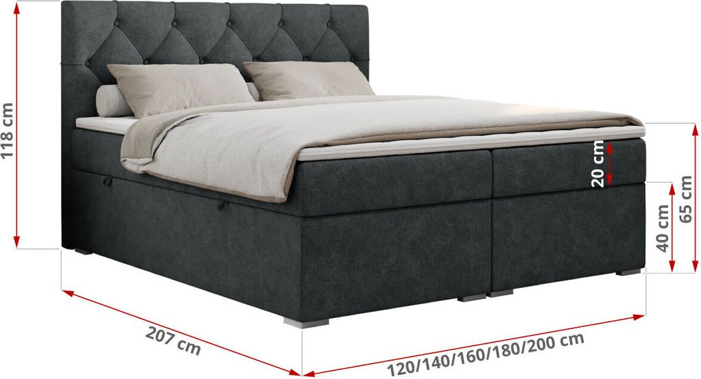 Boxspringbett 160x200 mit Bettkasten, | Kaufland.de