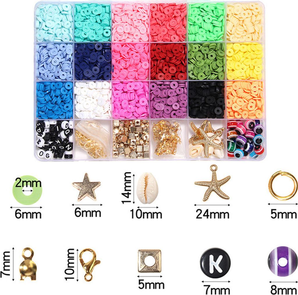 Hliněné korálky pro náramky, ploché kulaté | Kaufland.cz