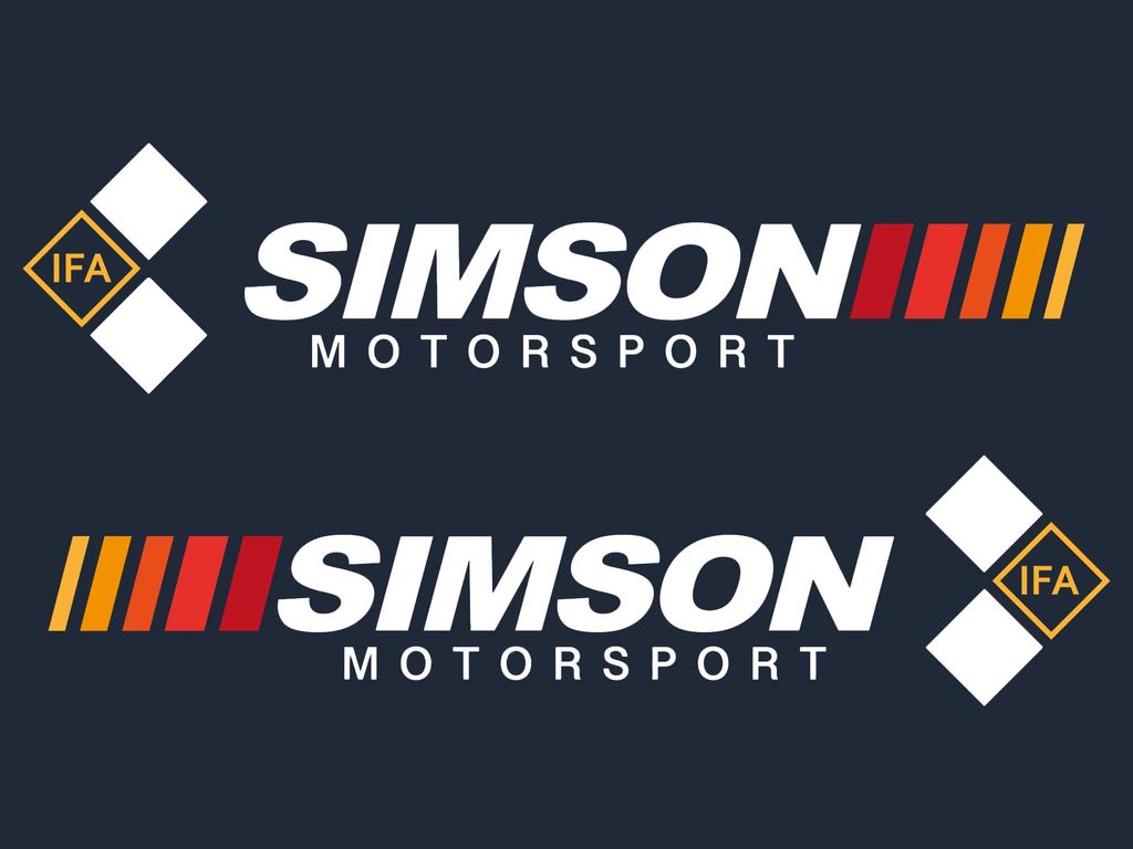 Set: Film adhésif UV "Simson Motorsport" - Blanc/Orange