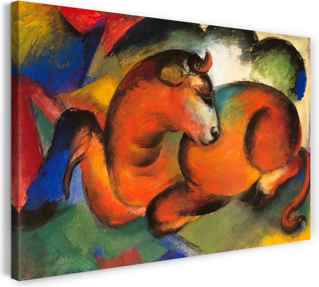 Leinwandbild (120x80cm): Franz Marc - Roter Stier (1912),
