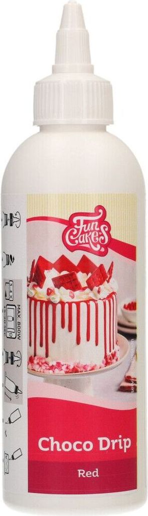 FunCakes Choco Drip Rot 180 g Essbare Kuchendekorationen