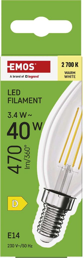 EMOS LED žiarovka Filament sviečka / E14 / | Kaufland.sk