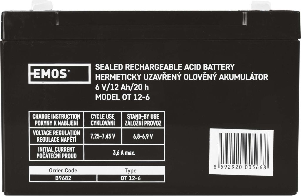 EMOS Wartungsfreier Bleiakku 6 V, 12 Ah, | Kaufland.de