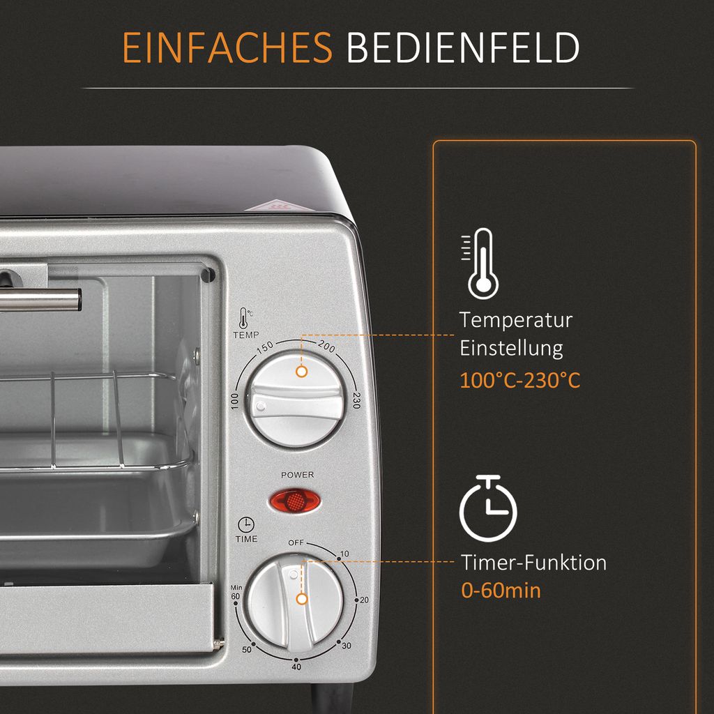 HOMCOM Mini Backofen 10 Liter 750W Kleiner | Kaufland.de