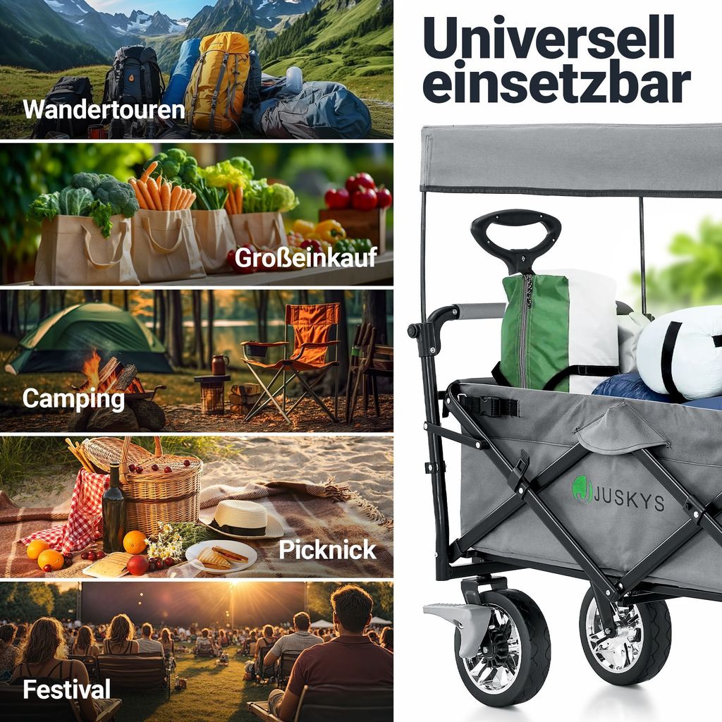 Juskys Bollerwagen mit Dach & Tasche - Wagen | Kaufland.de