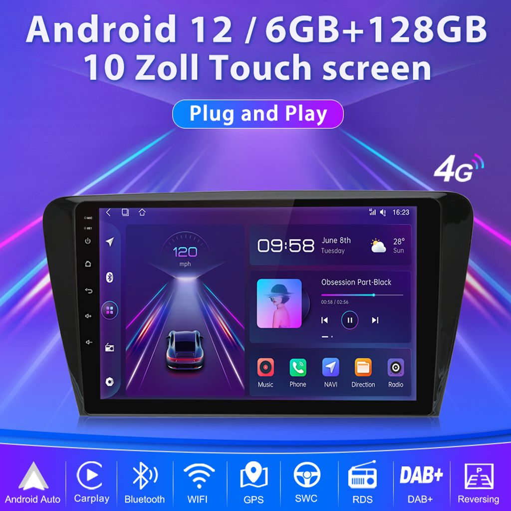 10'' navigační autorádio carplay GPS | Kaufland.cz